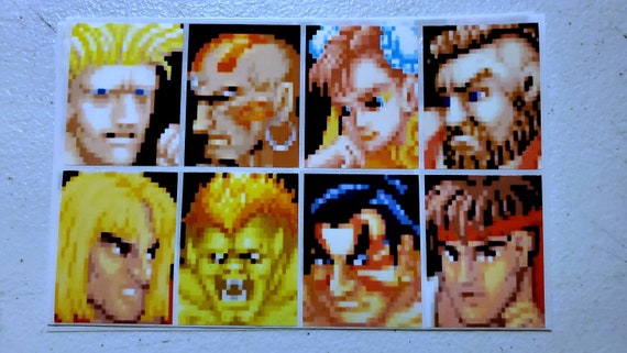 Street Fighter II Character Select Stickers Set of 8 2 | Etsy