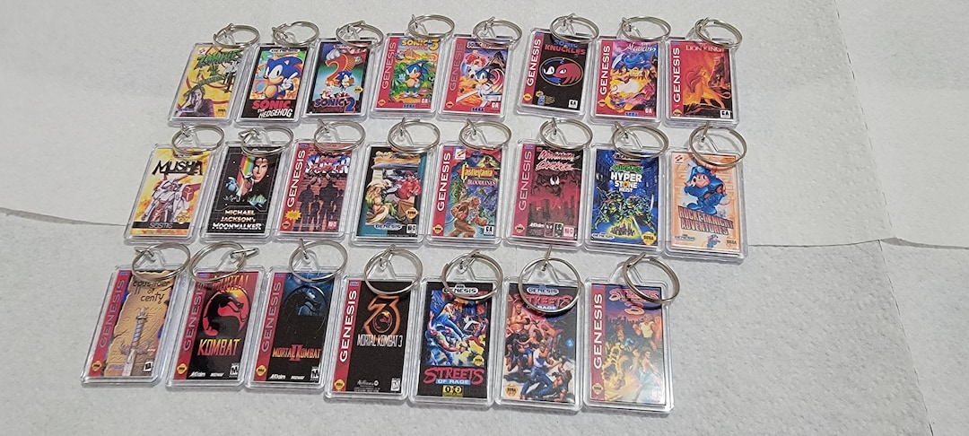 Sega Genesis Game Art Video Game Keychain | Chain | Hanger | Pendent (2 ...