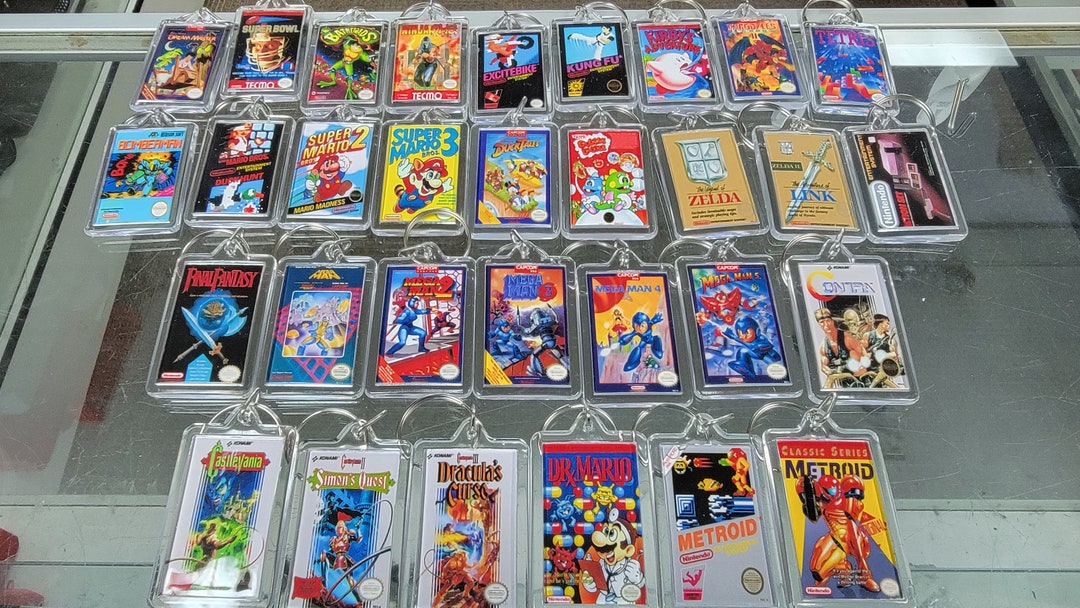 Nintendo NES Game Art Video Game Keychain | Chain | Hanger | Pendent (2 ...