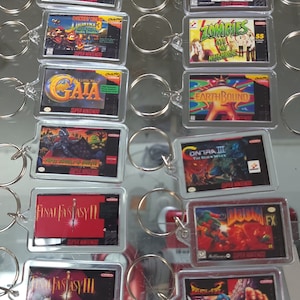 Super Nintendo SNES Game Art Video Game Keychain | Chain | Hanger ...