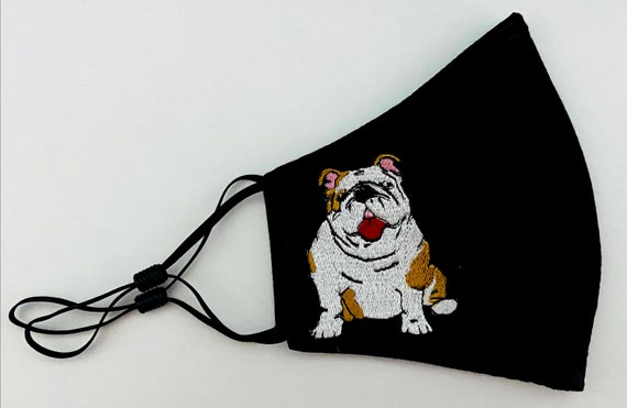 English Bulldog Custom Embroidered Face Mask | Etsy