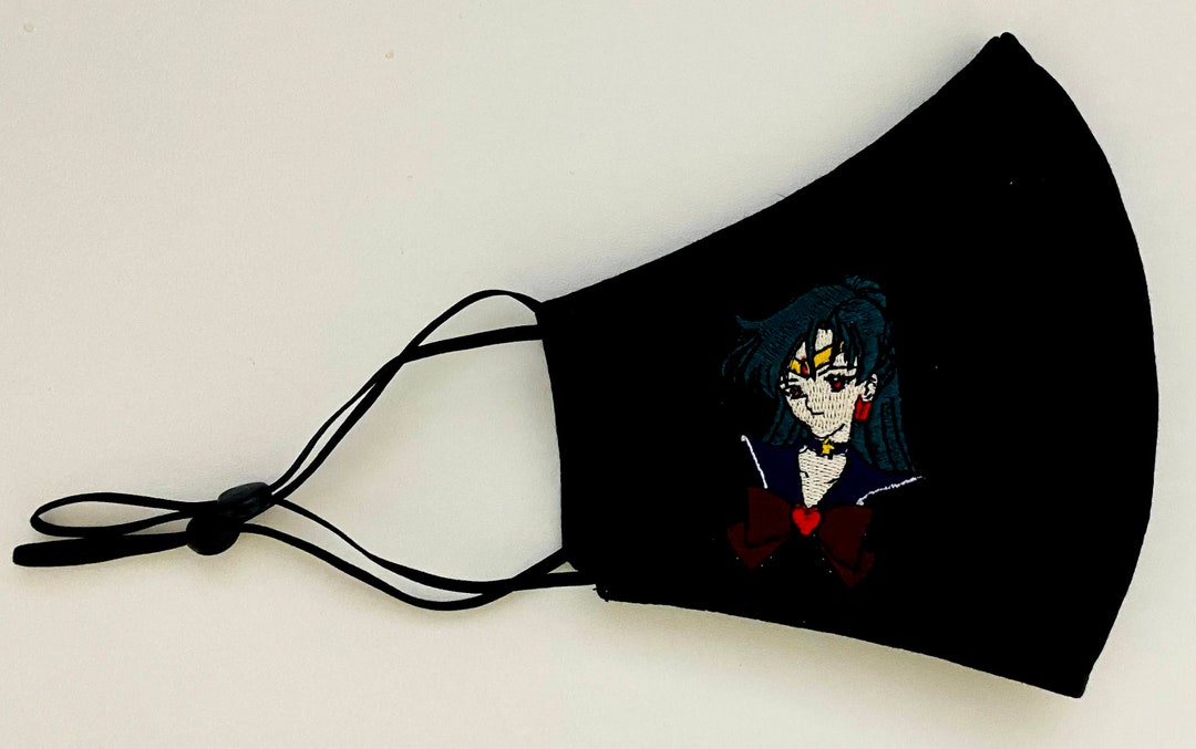 Sailor Pluto | Setsuna Meiou | Custom Embroidered Face Mask - Etsy