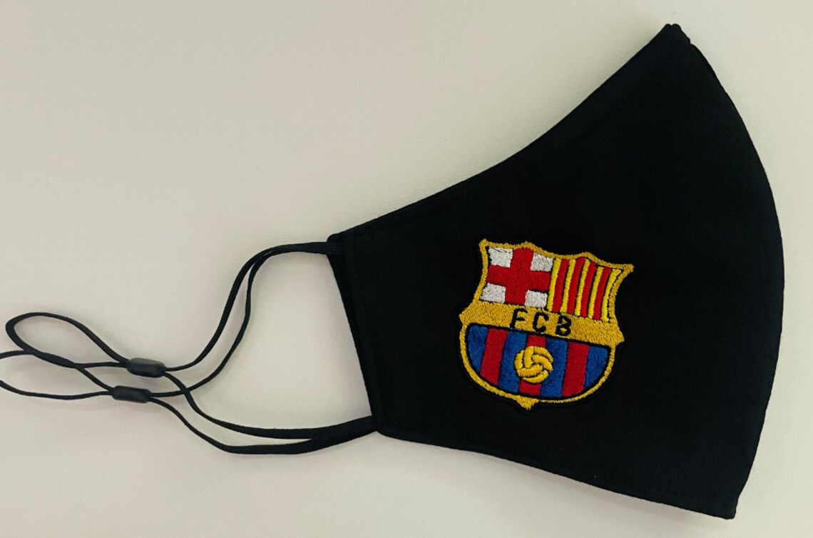 FC Barcelona Logo Custom Embroidered Face Mask - Etsy