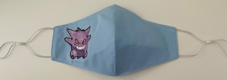 Gengar Pokémon Custom Embroidered Face Mask - Etsy