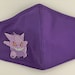 Gengar Pokémon Custom Embroidered Face Mask - Etsy