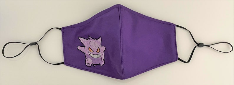 Gengar Pokémon Custom Embroidered Face Mask - Etsy