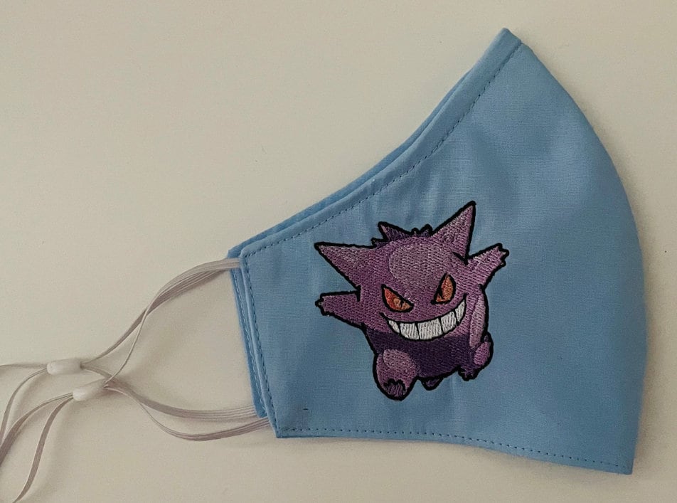 Gengar Pokémon Custom Embroidered Face Mask | Etsy India