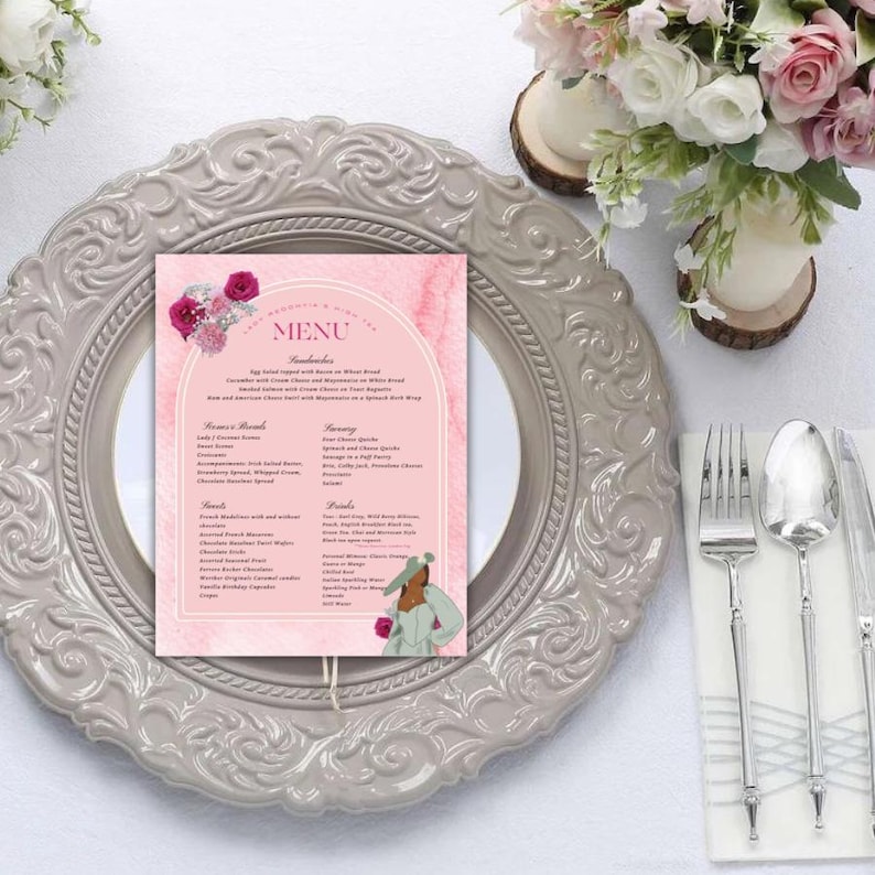 Bridgerton Inspired Tea Party Menu | Elegant Printable PDF | Regency ...