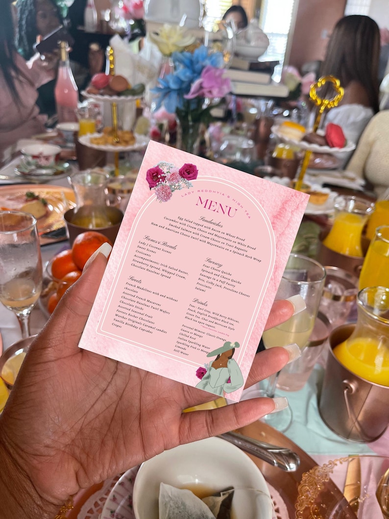 Bridgerton Inspired Tea Party Menu | Elegant Printable PDF | Regency ...