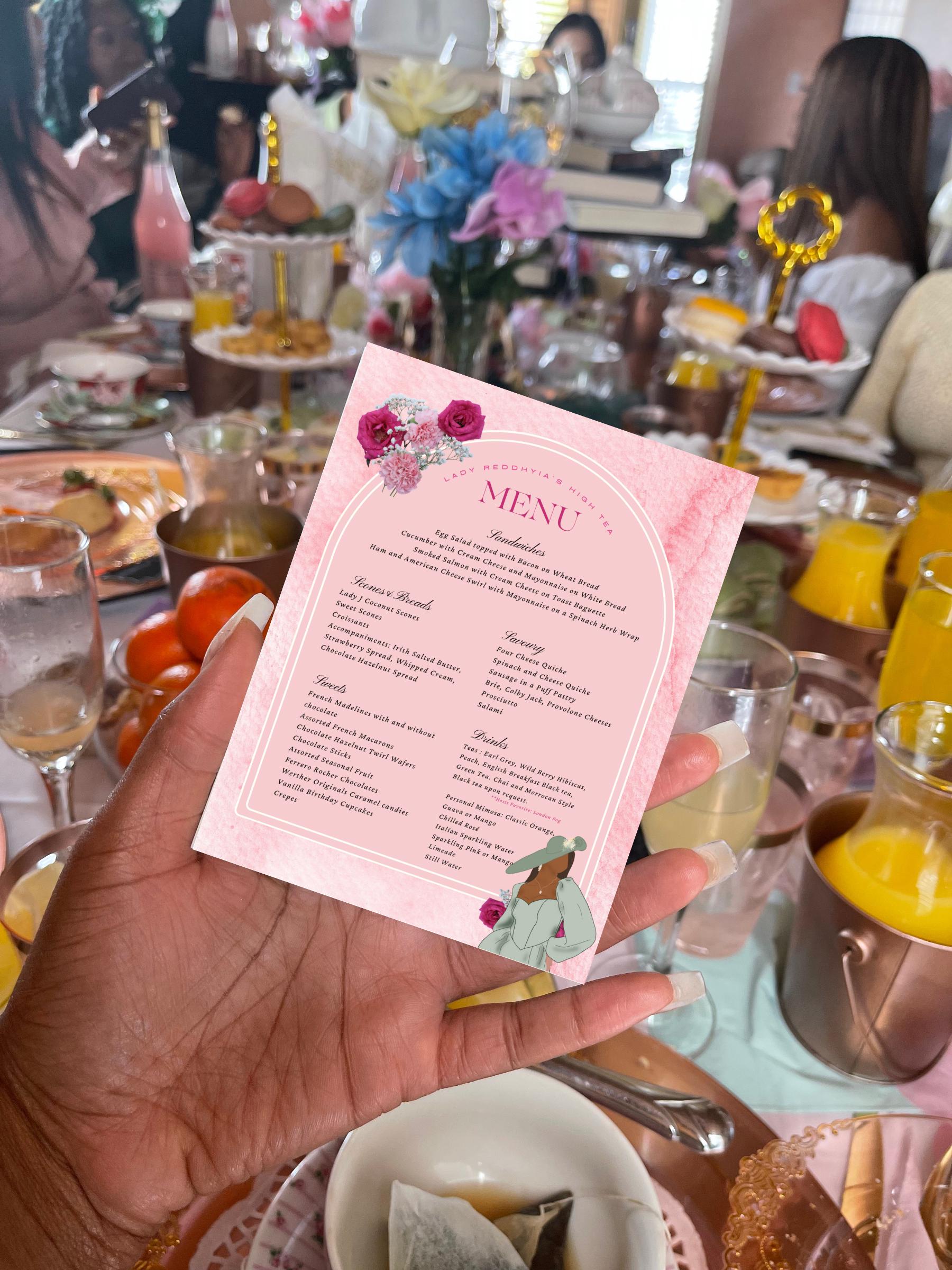 Bridgerton Inspired Tea Party Menu | Elegant Printable PDF | Regency ...