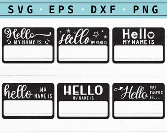 Hello My Name is SVG - Name Badge Svg - Hello My Name is Cut File ...