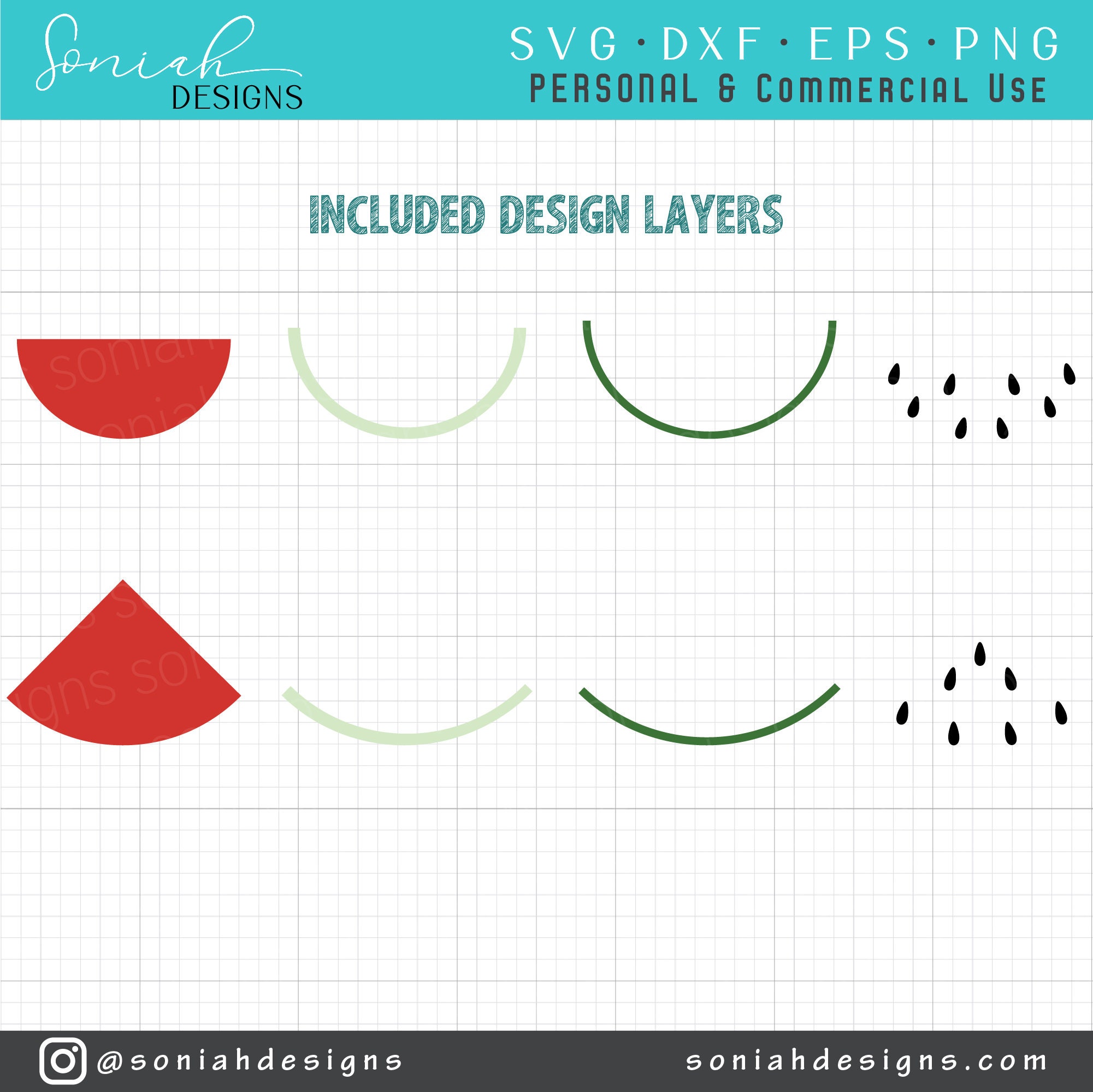 Watermelon Bundle SVG - Watermelon PNG - Watermelon Bundle Designs ...