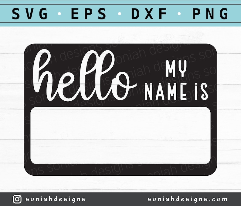 Hello My Name is SVG - Name Badge Svg - Hello My Name is Cut File ...
