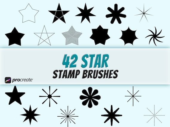 42 Star Procreate Stamp Brushes Star Shapes Procreate Star - Etsy