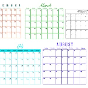 20 Procreate Stamp Brushes, Undated Calendars, 5 & 6 Week Calendar ...