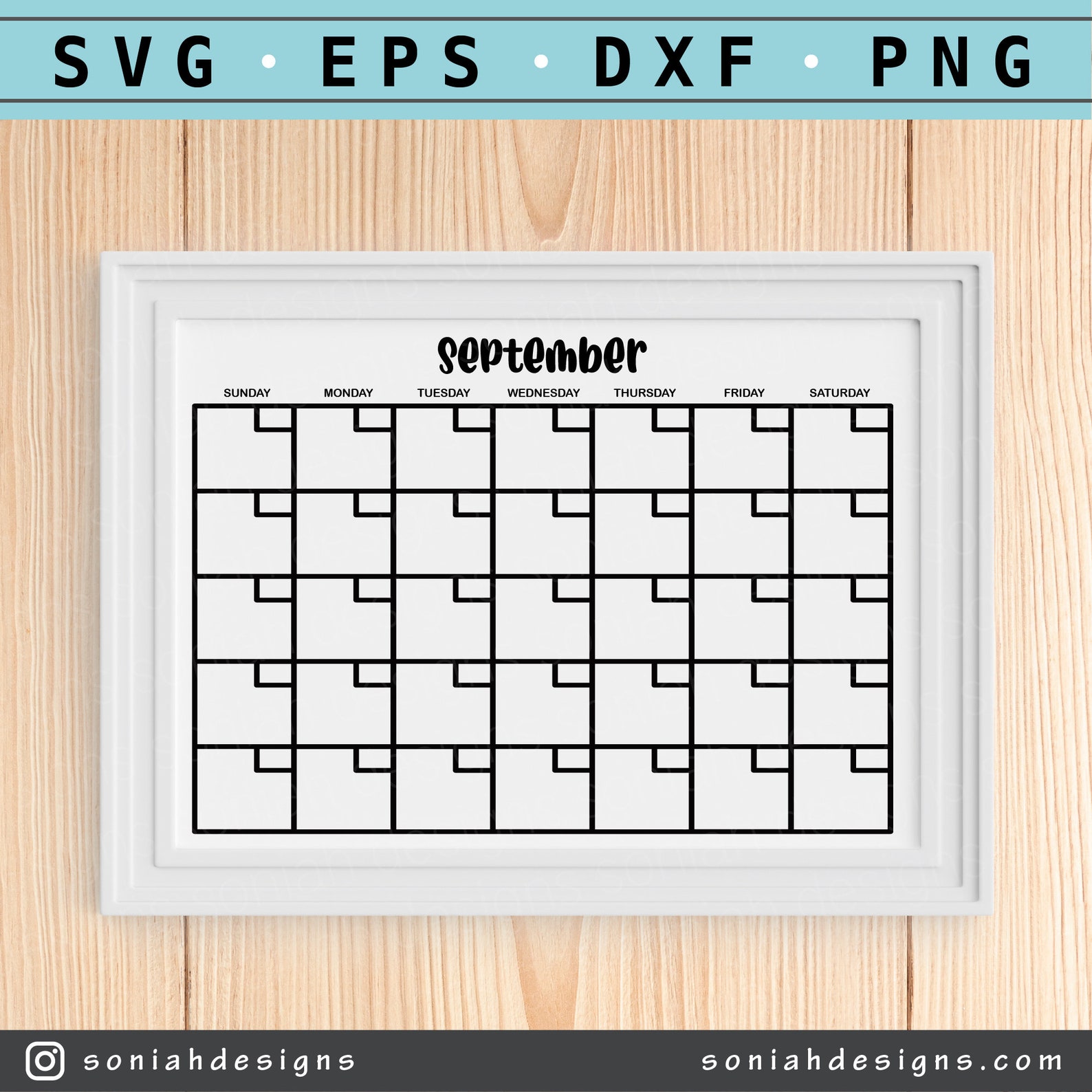 Calendar SVG - Monthly Calendar - Blank Calendar Svg - Calendar Cut ...