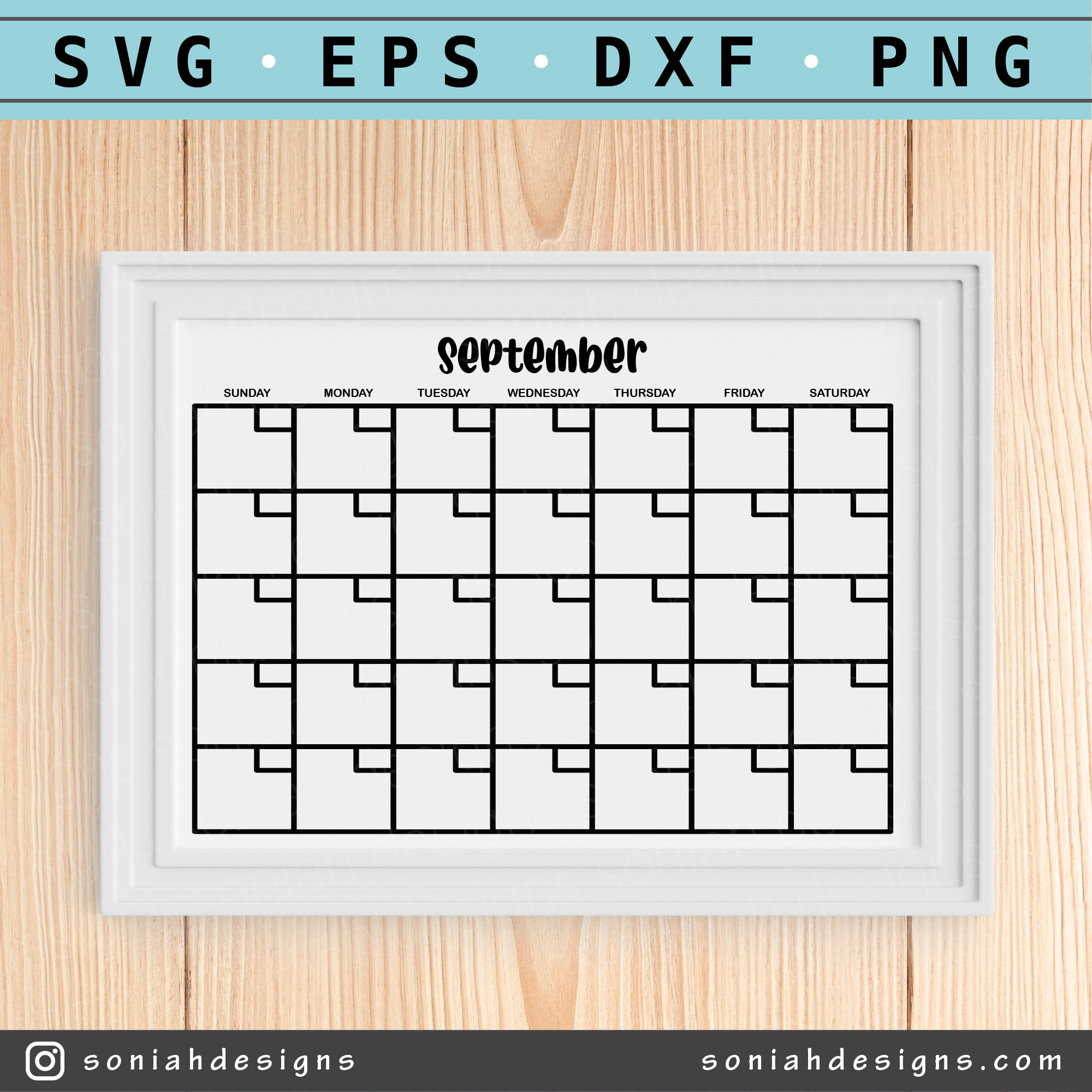 Calendar SVG - Monthly Calendar - Blank Calendar Svg - Calendar Cut ...
