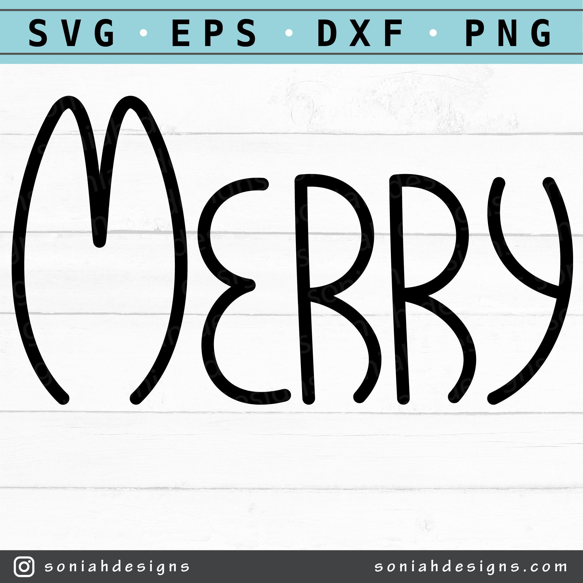 Merry SVG File, Merry Christmas Svg, Christmas Cut File, Merry Cut File ...