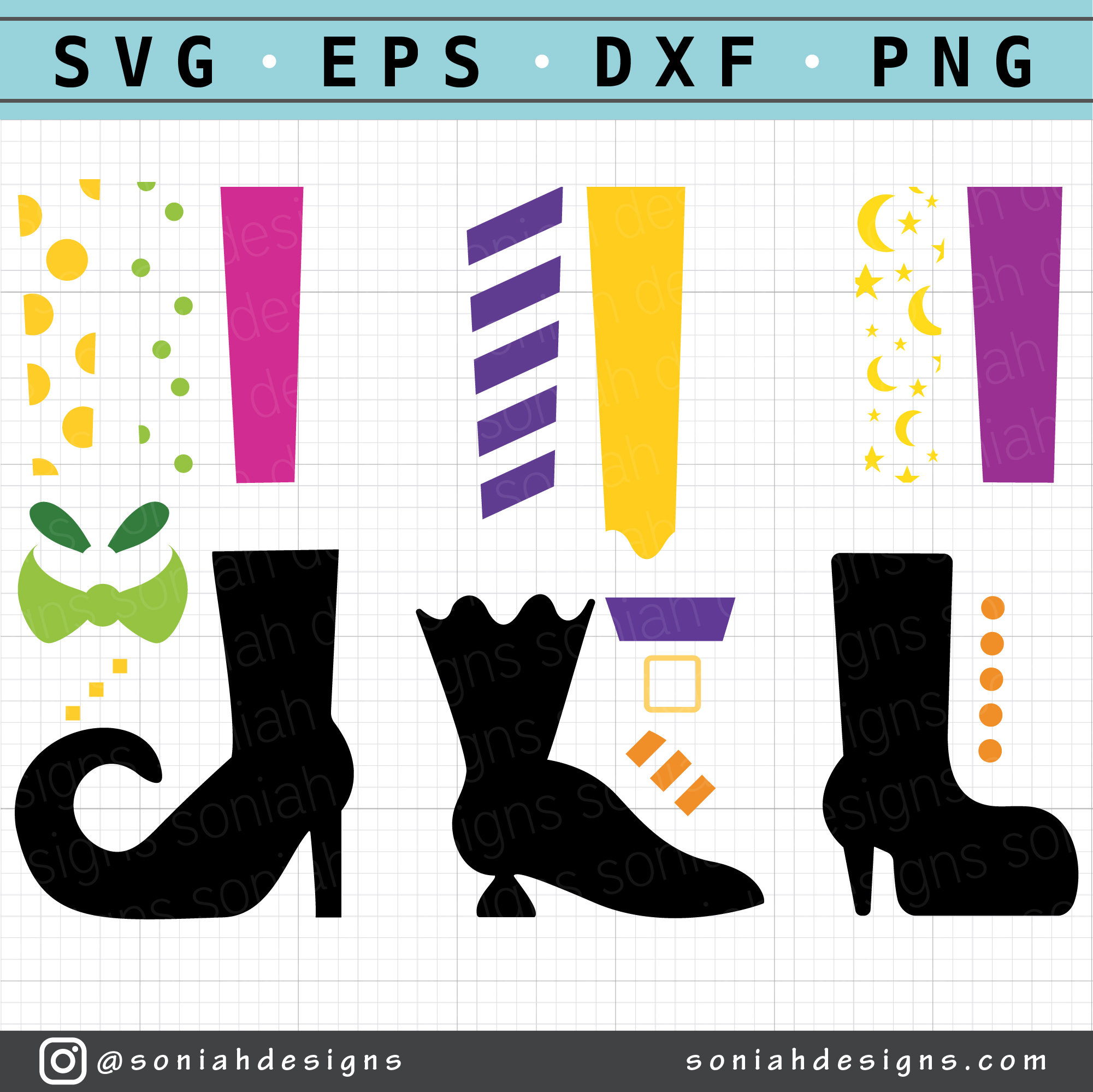 Witch Boots SVG - Witch Legs Svg - Halloween Witch Boots - Bundle ...