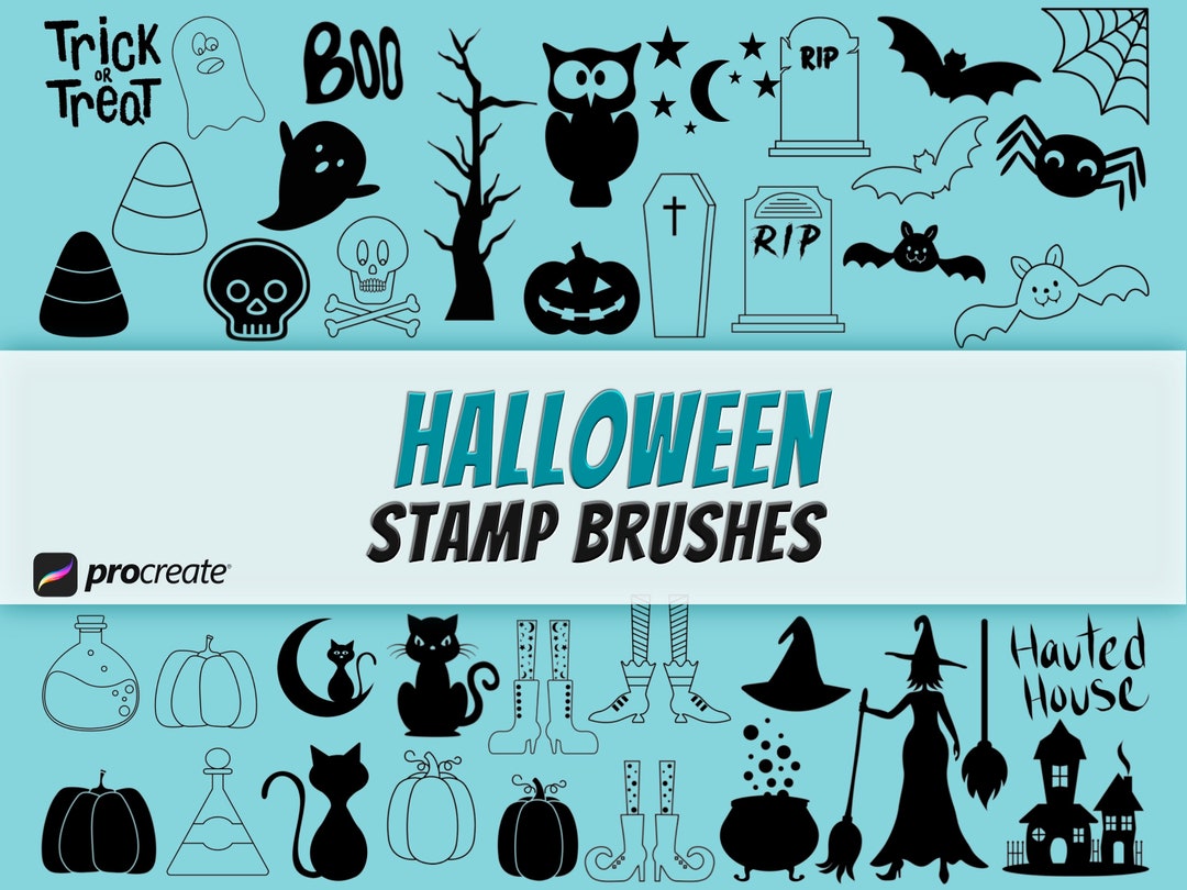 Halloween Procreate Stamp, Procreate Stamp Brushes, Stamp Brushes for ...