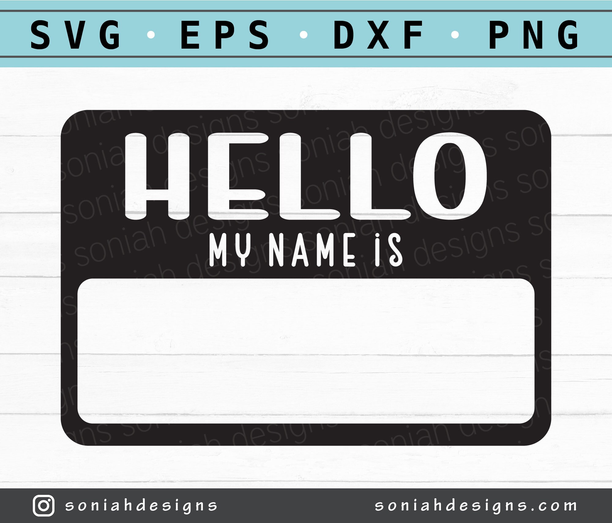 Hello My Name is SVG - Name Tag Cut File (digital Download) - Etsy