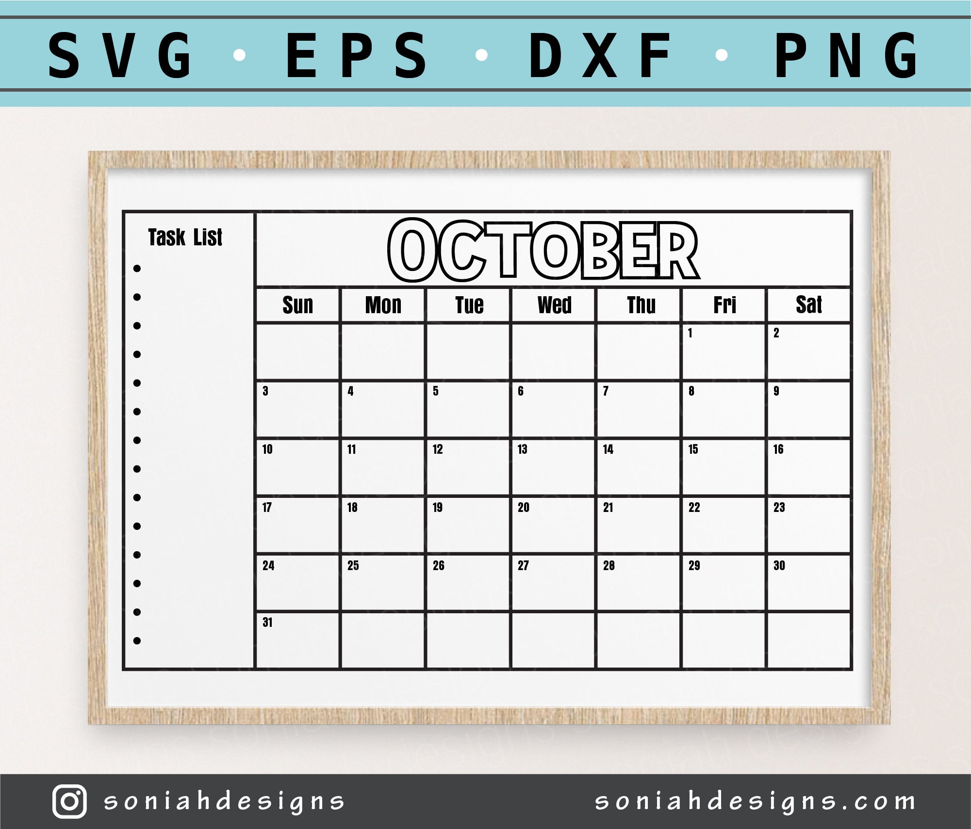 Calendar SVG - Monthly Calendar - Blank Calendar Svg - Calendar Cut ...