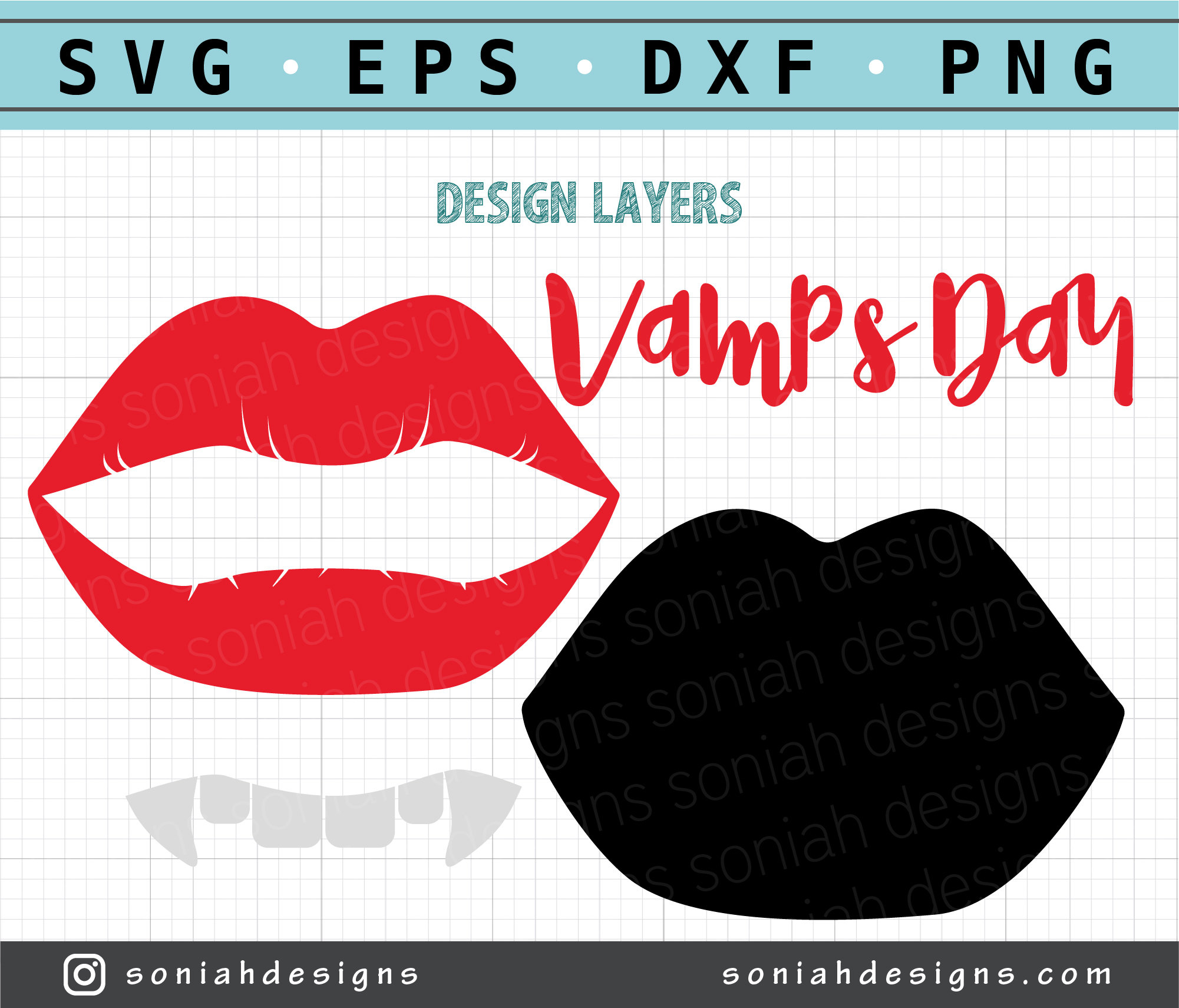 Vampire Halloween Lips SVG, Vamp Teeth Cut File, Mouth and Fangs Svg ...