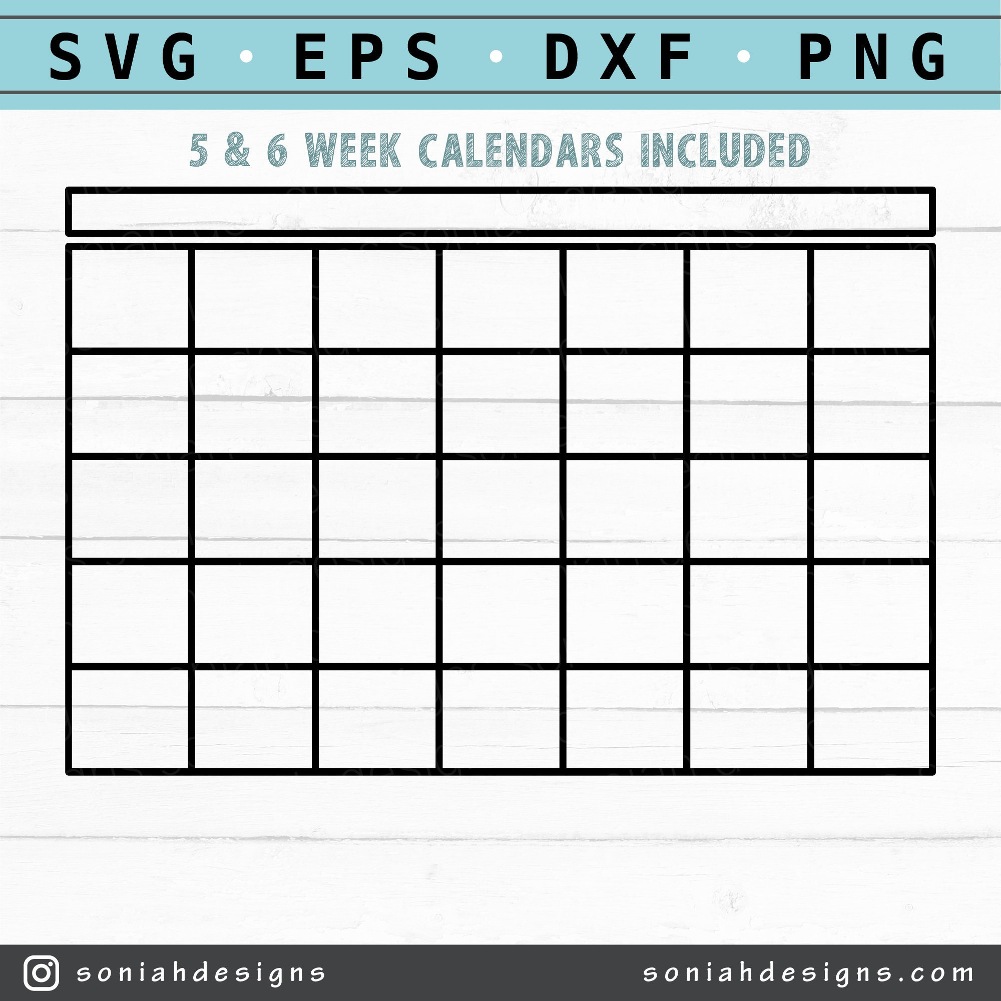 Calendar SVG - Monthly Calendar - Blank Calendar Svg - Calendar Cut ...