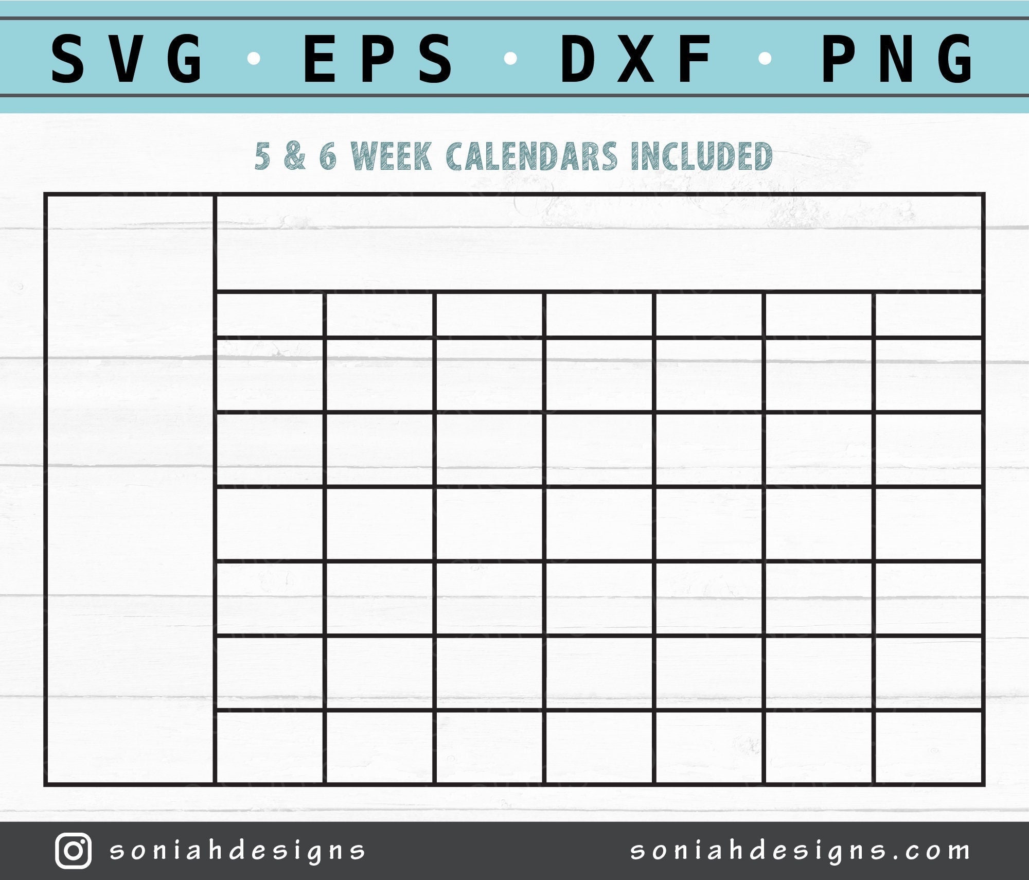 Calendar SVG - Monthly Calendar - Blank Calendar Svg - Calendar Cut ...