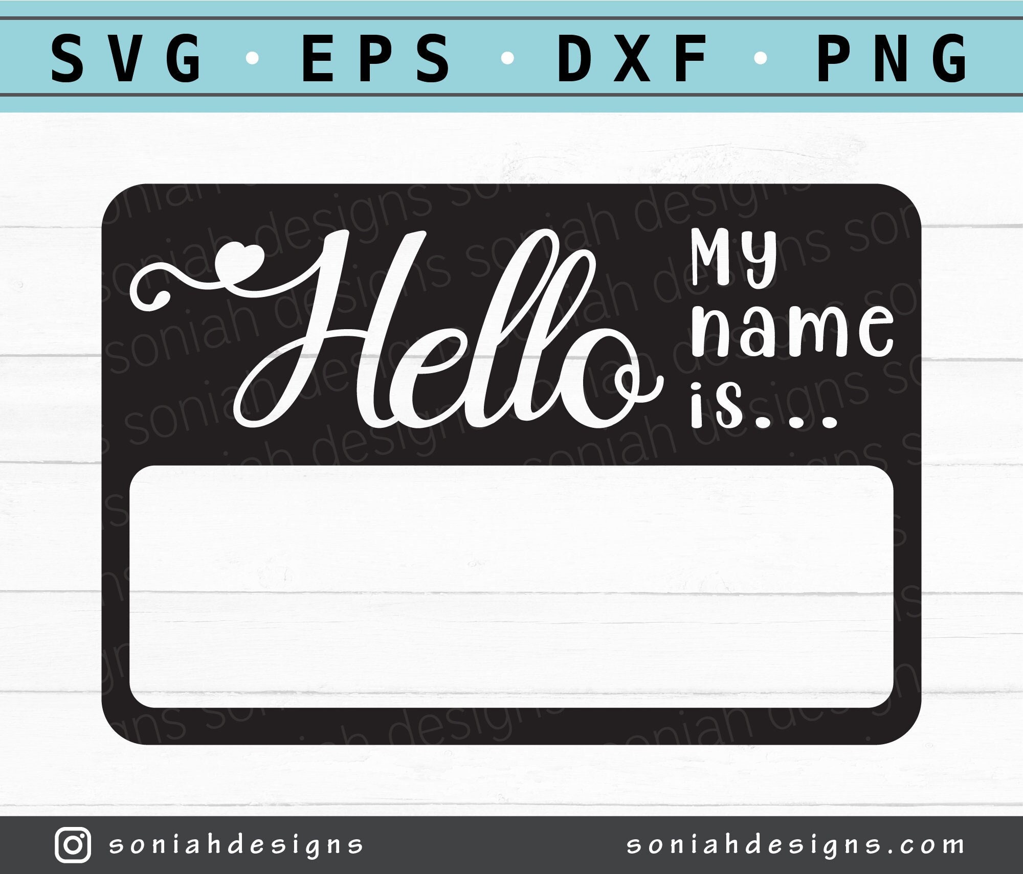 Hello My Name is SVG - Name Badge Svg - Hello My Name is Cut File ...