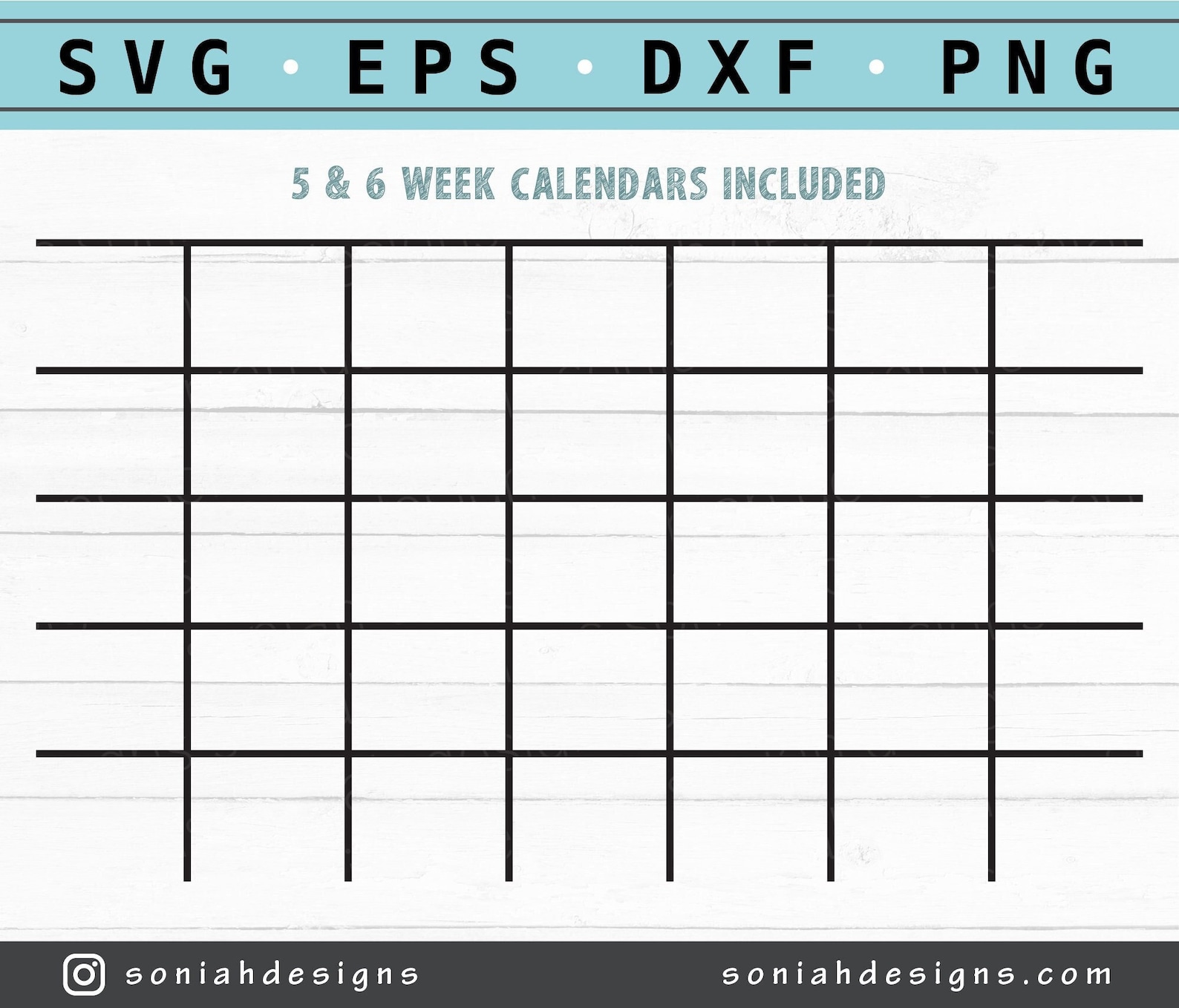 Blank Monthly Calendar SVG – Cricut & Silhouette Cut Files (digital ...