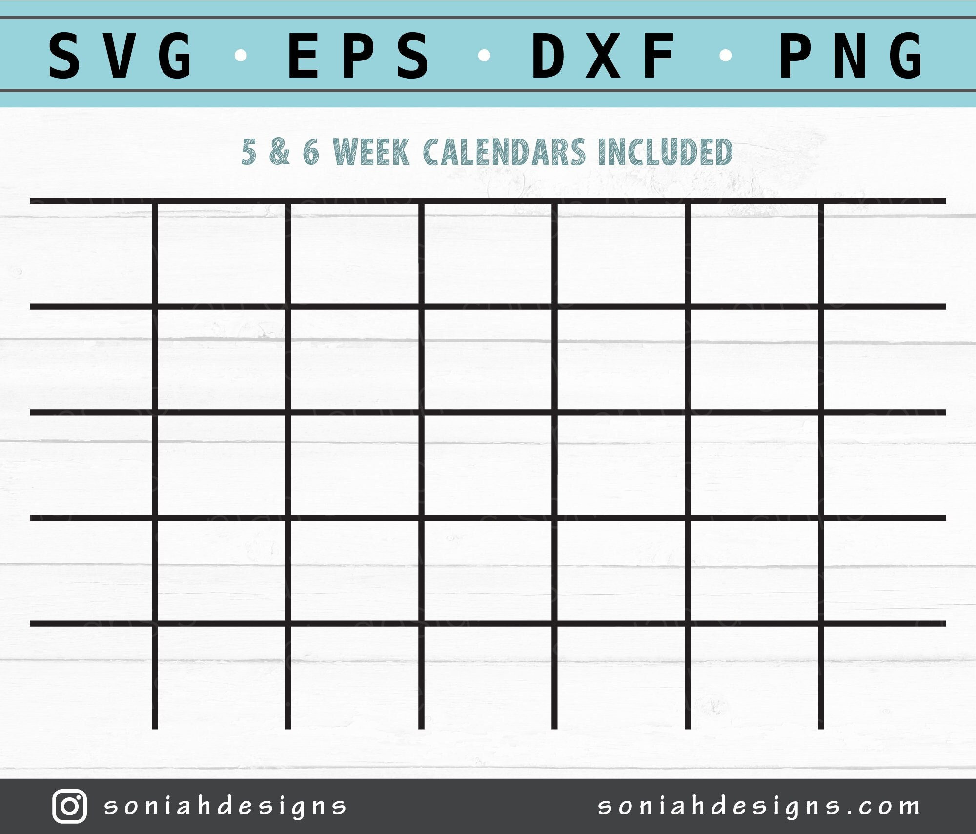 Calendar SVG - Monthly Calendar - Blank Calendar Svg - Calendar Cut ...