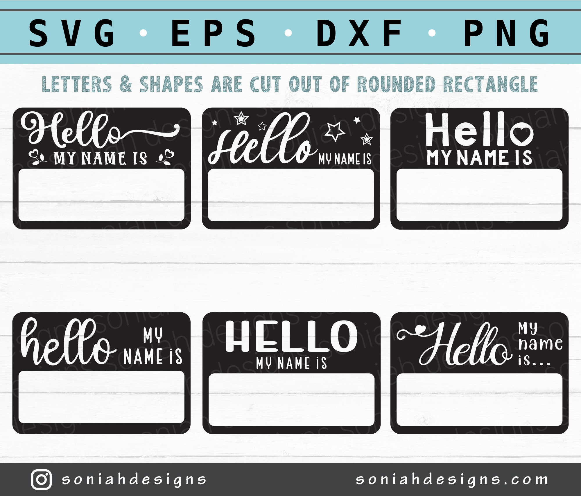 Hello My Name is SVG Bundle - Name Tag Badge - Hello My Name is Cut ...