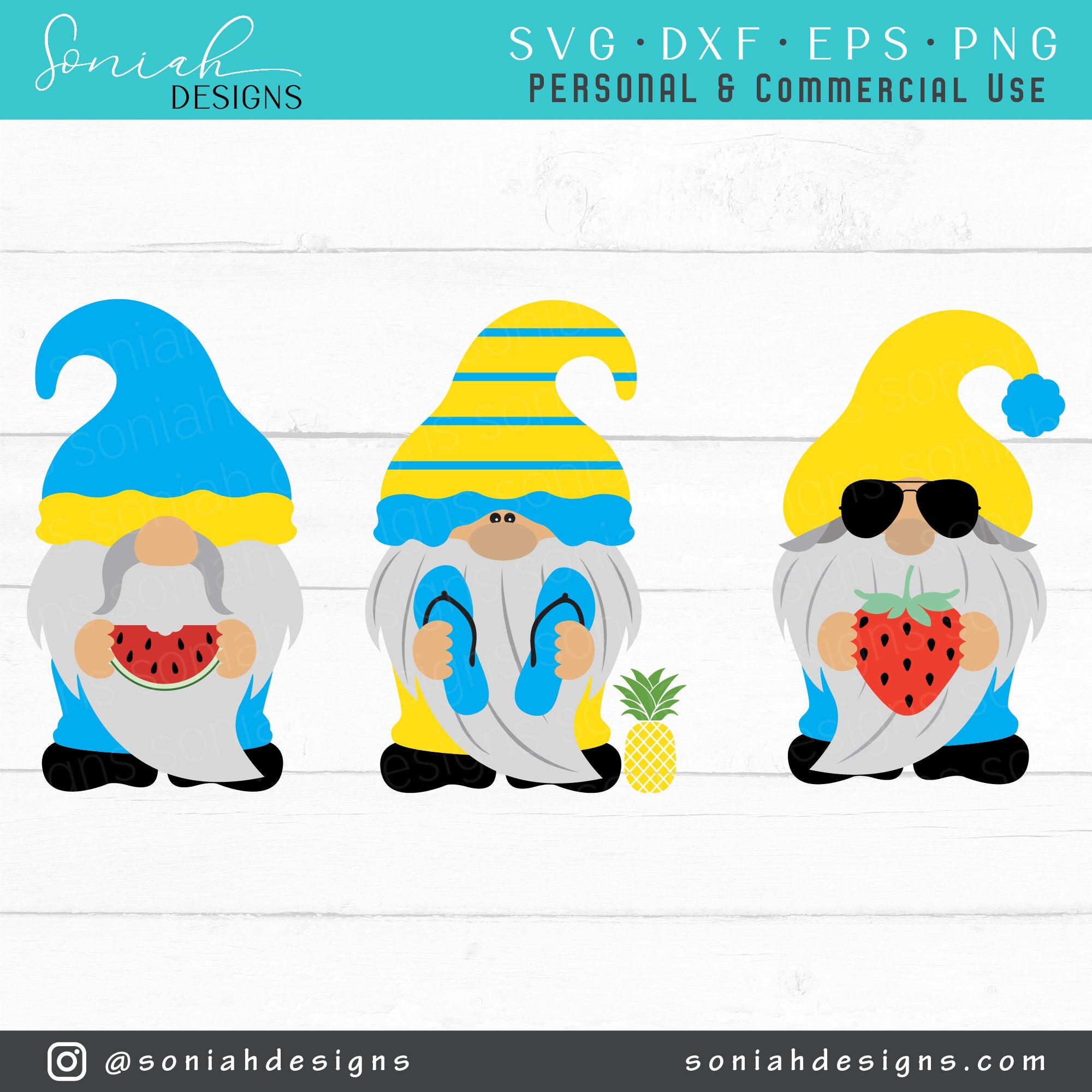 Summer Gnome SVG - Summer Gnomes PNG - Gnome Designs - Silhouette Cut ...