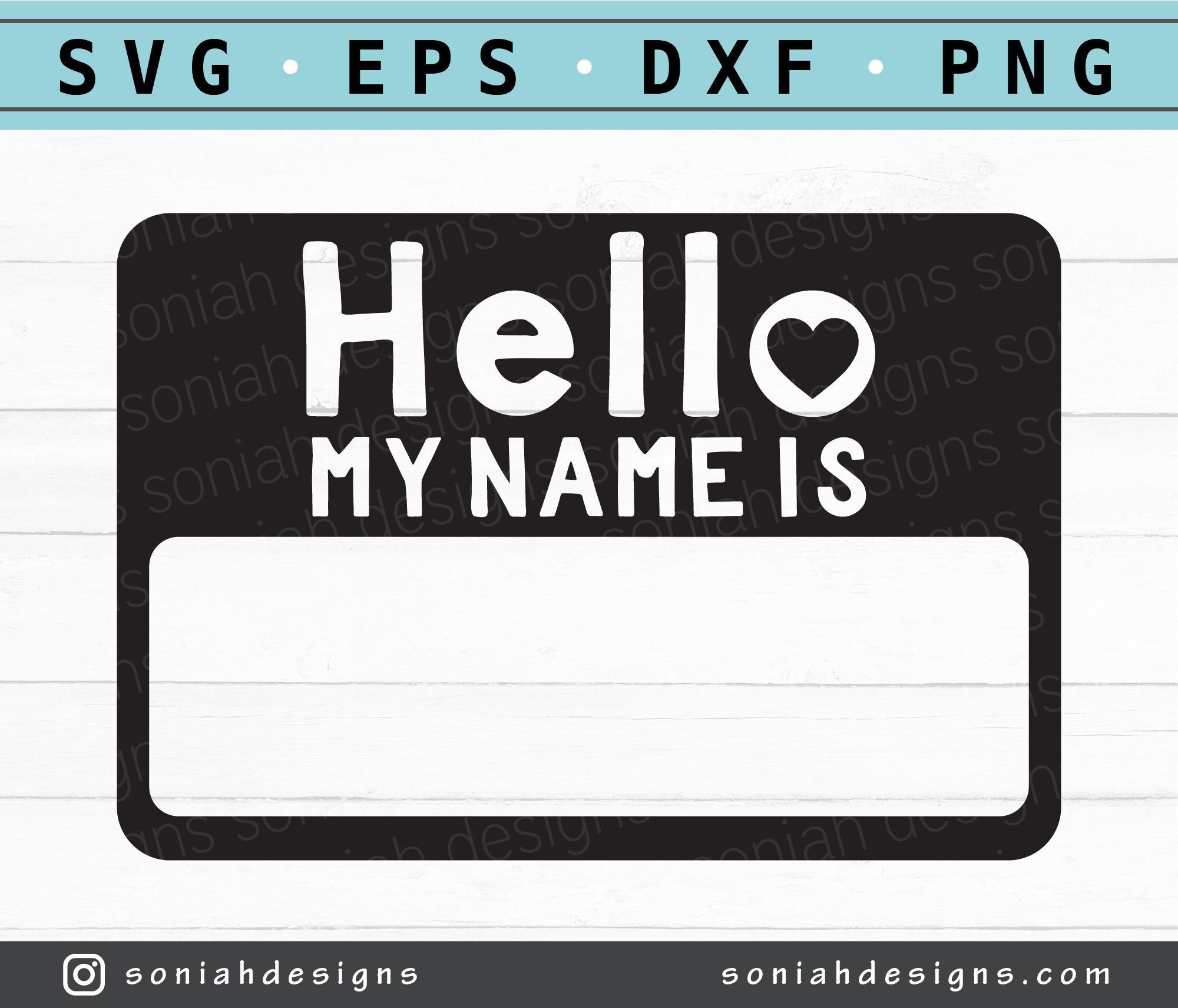 Hello My Name is SVG - Name Badge Svg - Hello My Name is Cut File ...