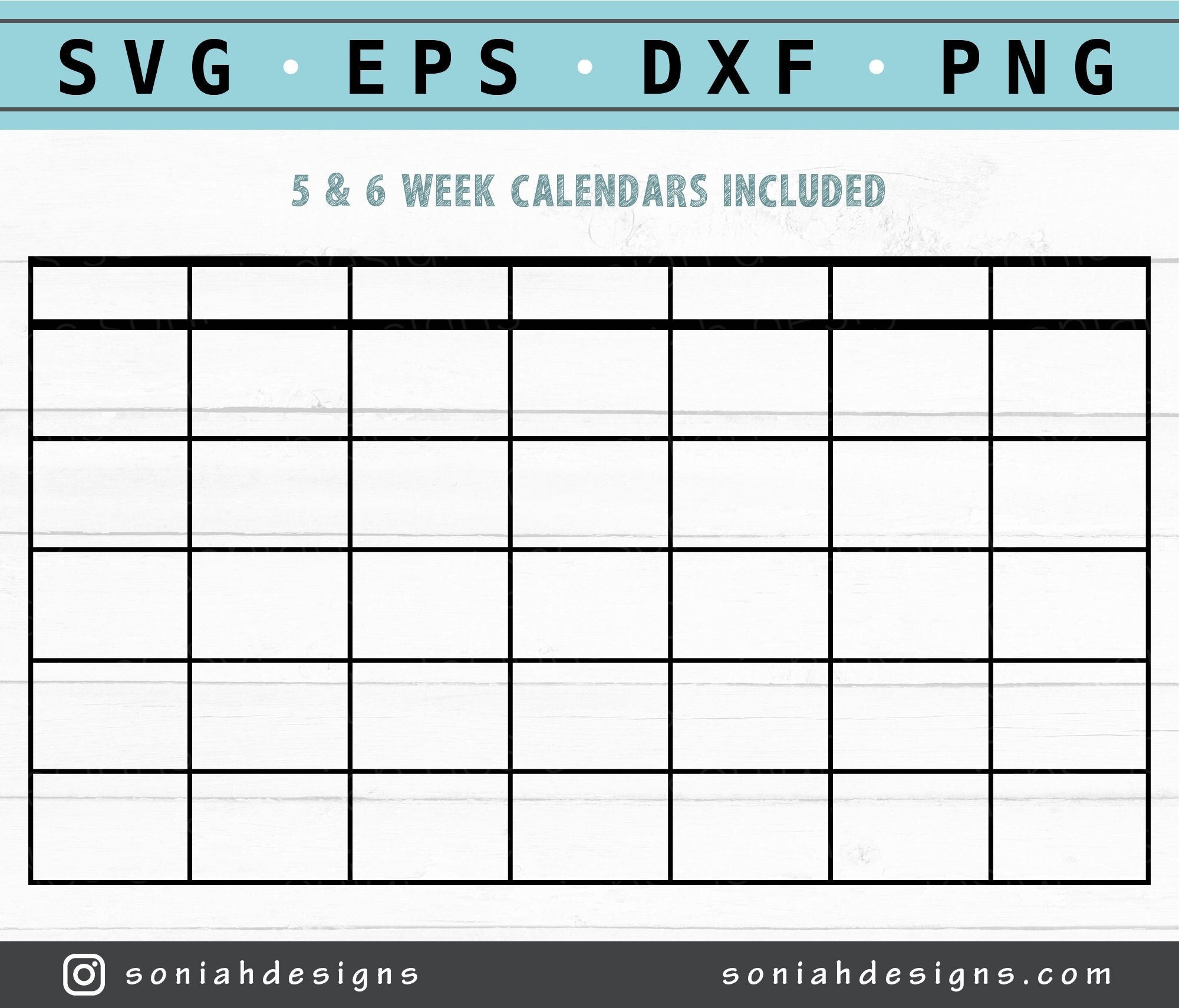 Calendar SVG - Monthly Calendar - Blank Calendar Svg - Calendar Cut ...