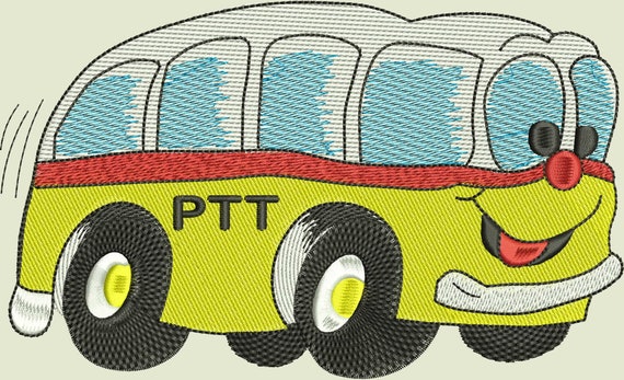 Stickdatei Kinder Postauto Comic gross - Etsy Schweiz