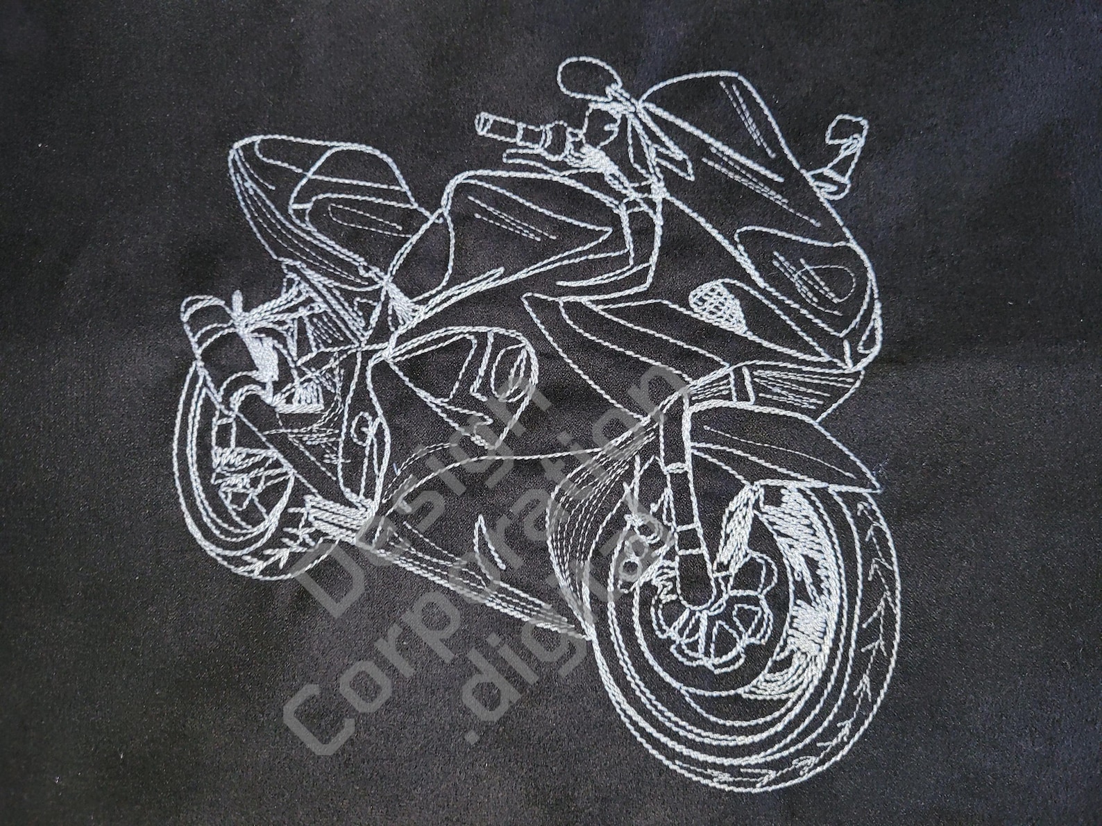 Embroidery File Motorcycle 18 Cm With Bonus 20 Cm - Etsy