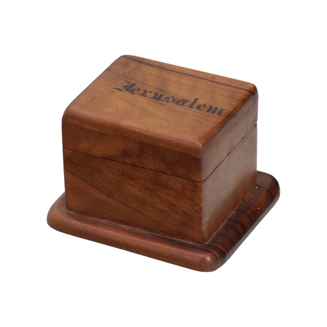 Antique Treen Stamp Box C1910 OLIVE Wood JERUSALEM Souvenir - Etsy