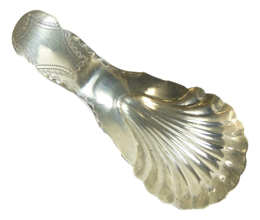 Antique Solid SILVER Tea Caddy Spoon Shell Shaped - 1786-1821 - 7.5cm ...