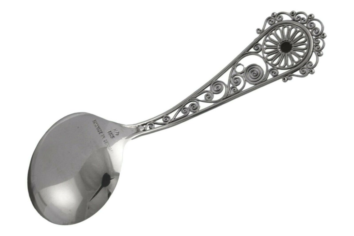Solid 830 SILVER Filigree Handmade Spoon H PETERSEN Denmark 1947-57 - Etsy