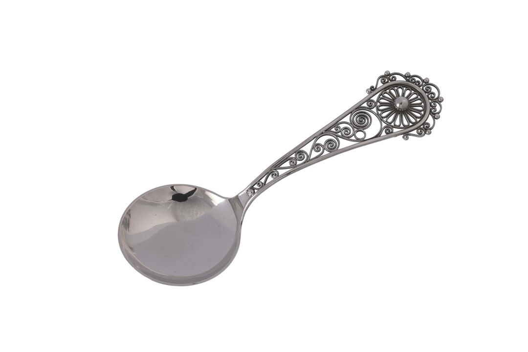 Solid 830 SILVER Filigree Handmade Spoon H PETERSEN Denmark 1947-57 - Etsy