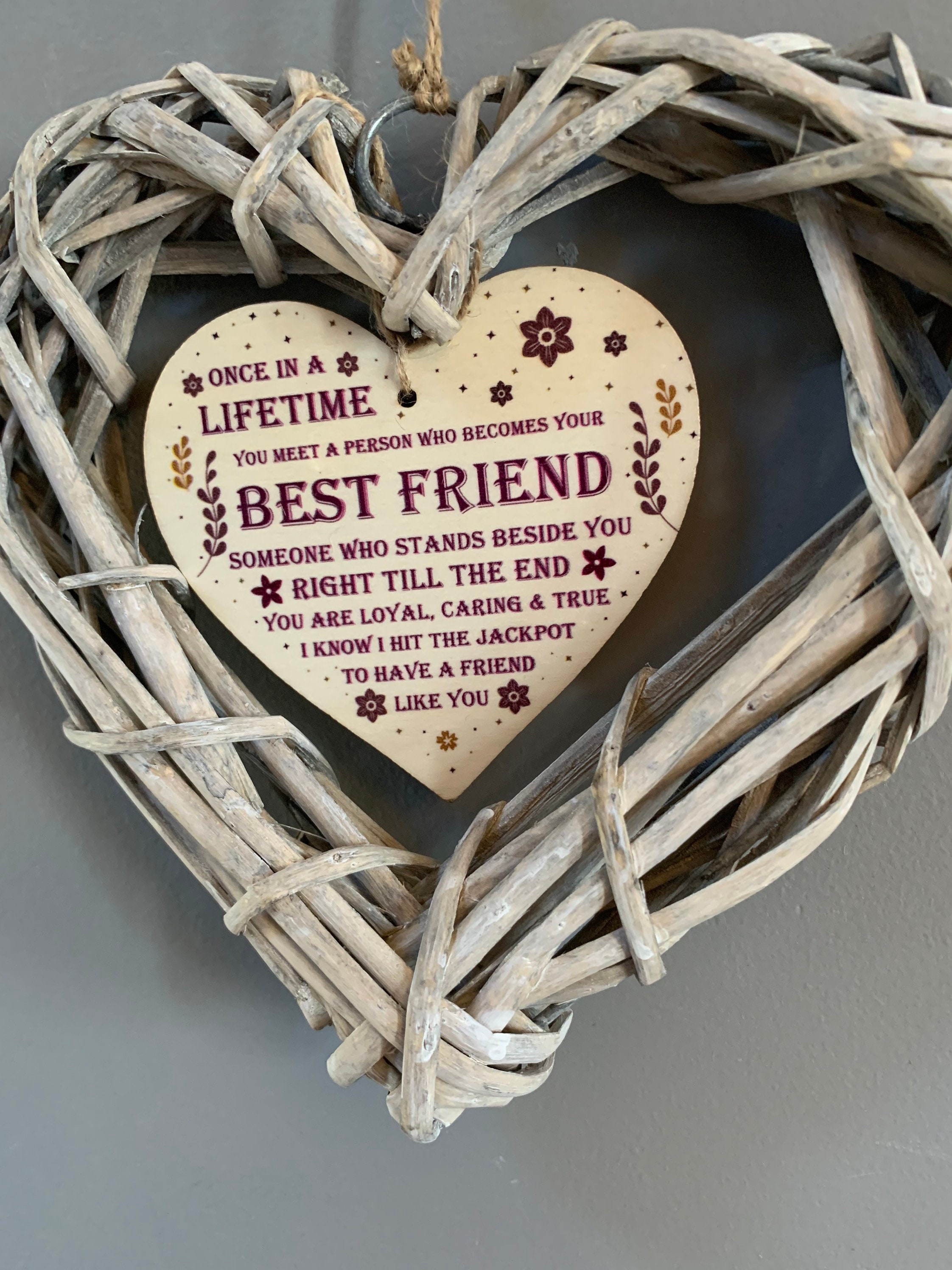 Beautiful Best Friend Quote Sentimental Heart | Etsy