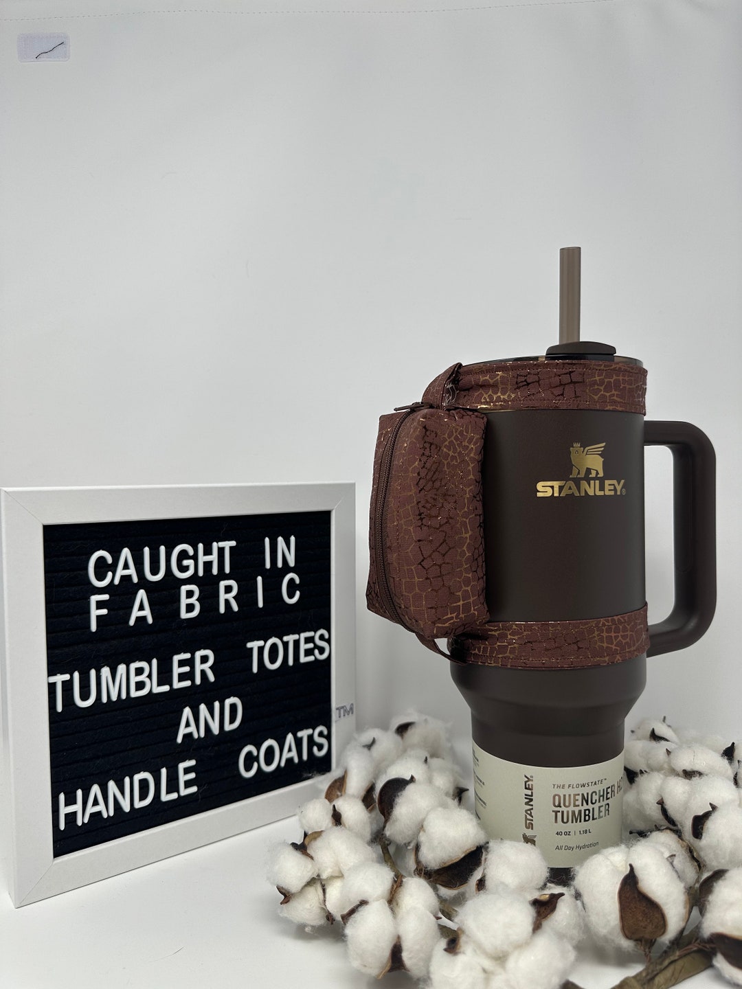 Stanley 40oz. Accessory Chocolate Gold Foil Tumbler ZIPPERED POUCH ...