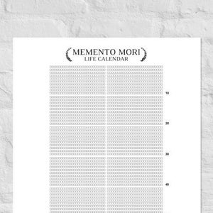 Life Calendar, Stoicism Digital Download Poster, Memento Mori, Stoicism ...
