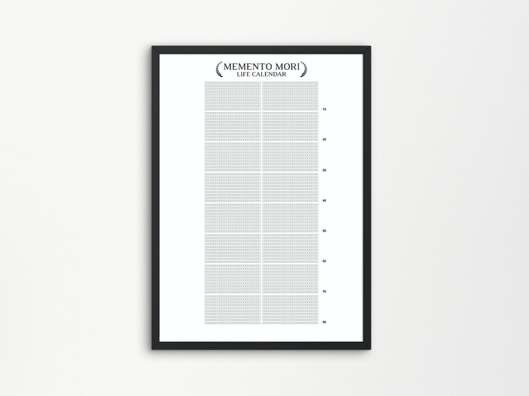 Life Calendar, Stoicism Digital Download Poster, Memento Mori, Stoicism ...