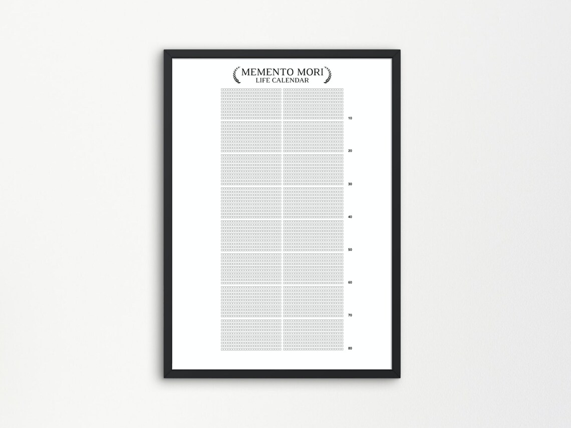 Life Calendar, Stoicism Digital Download Poster, Memento Mori, Stoicism ...