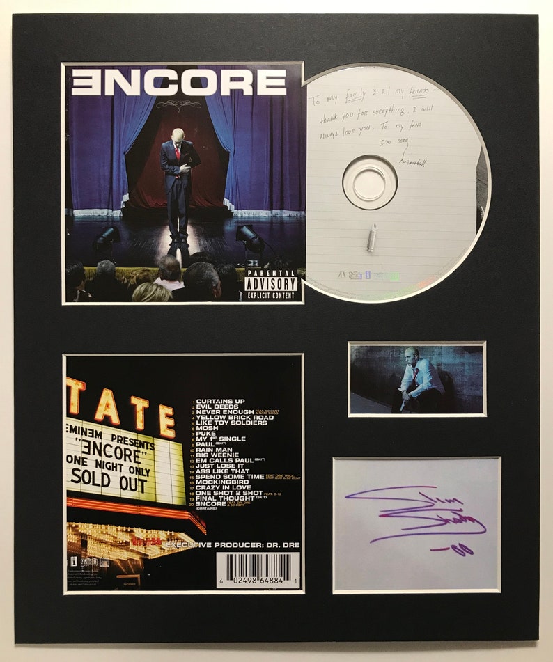 EMINEM Signed Autographed Encore Mounted Album Display | Etsy