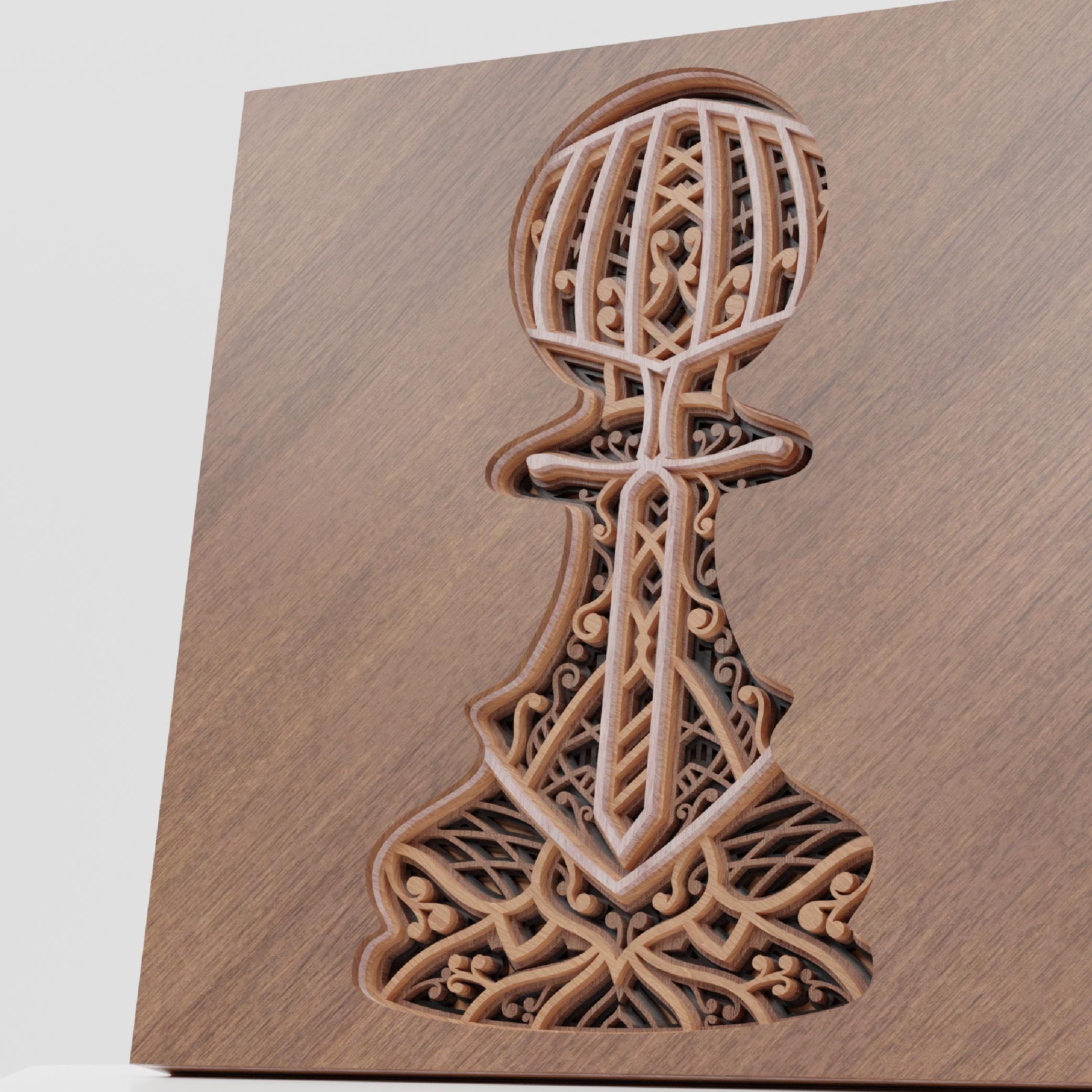 Multilayer Pawn(chess) | Laser Cut File | Paper Cut File | for Wall Art ...