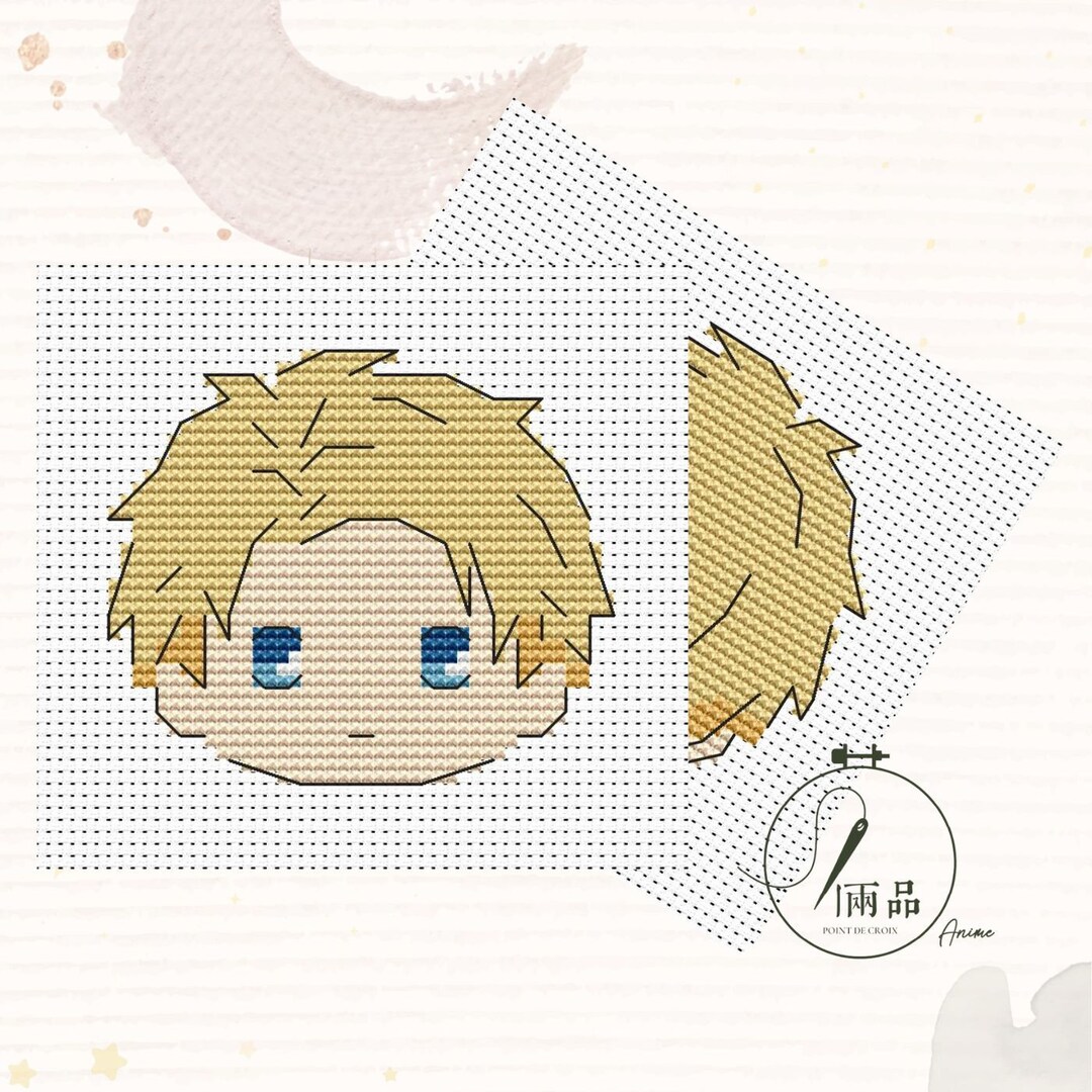 Spy Family Loid Forger Cross Stitch Pattern, Keychain Front and Back ...